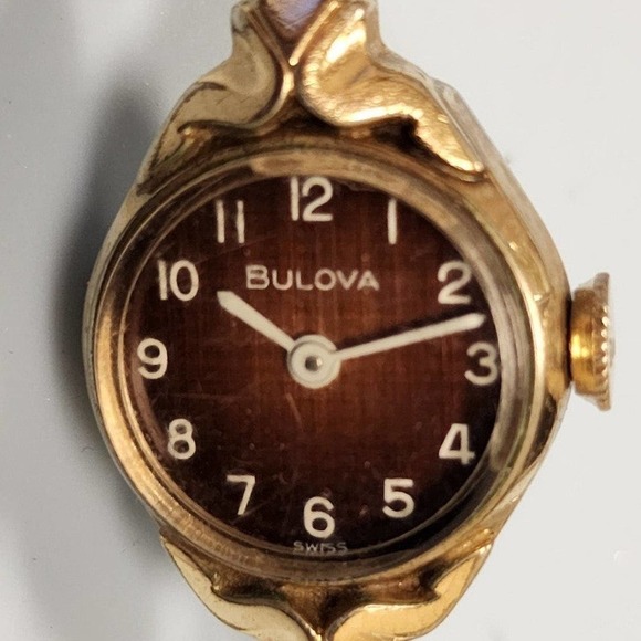 Bulova | Accessories | Vintage Swiss Bulova Linen Dial Windup Watch ...